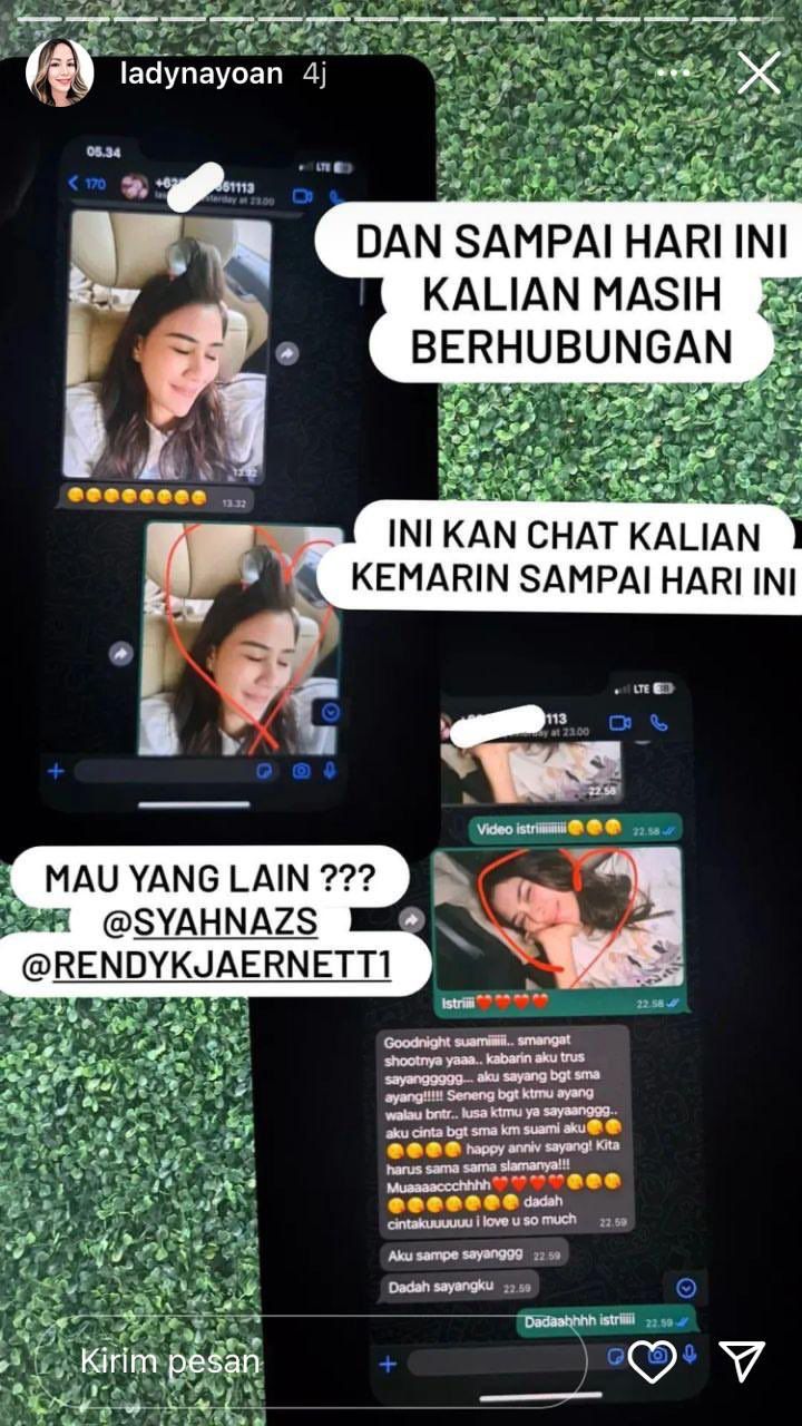 Diduga Selingkuh, Chat Mesra Syahnaz dan Rendy Ini Dibongkar Istri Sah